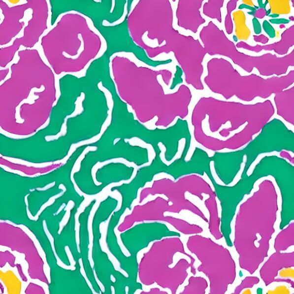 Download Lilly Pulitzer's Floral Pattern in Purple, Yellow, and Green ...