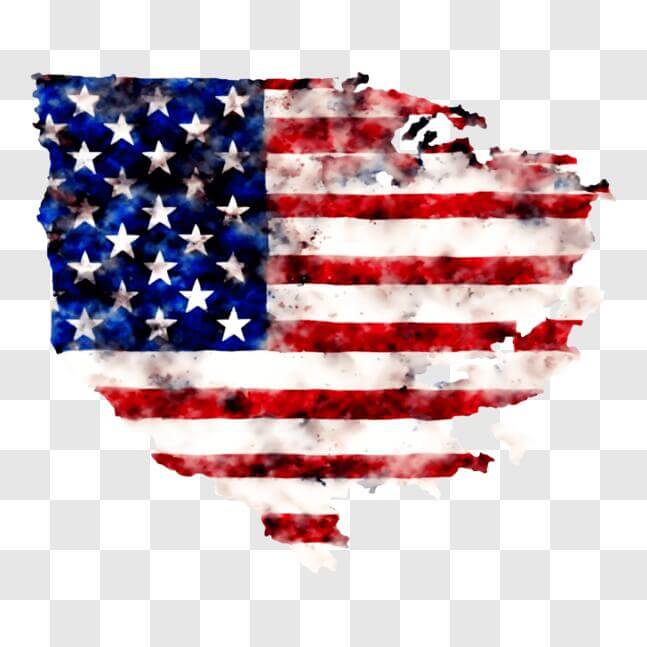 Download United States Map with Painted American Flag PNGs Online ...