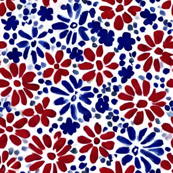 Download Red, White, and Blue Floral Pattern for 4th of July Decor ...
