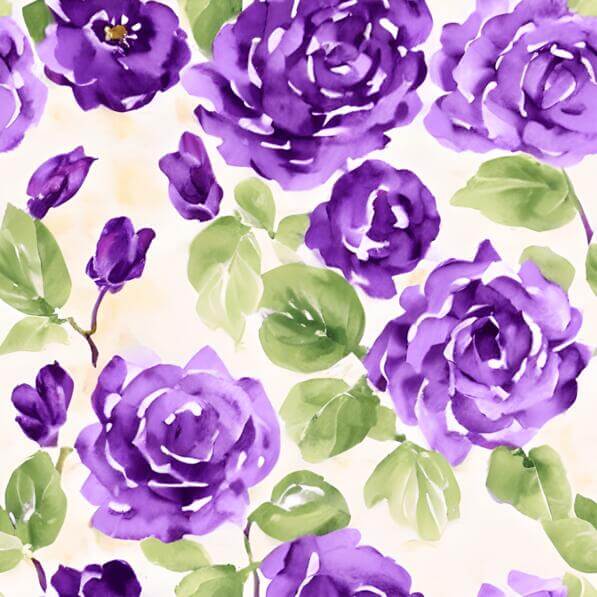 Download Purple Rose Pattern with Green Leaves Patterns Online ...