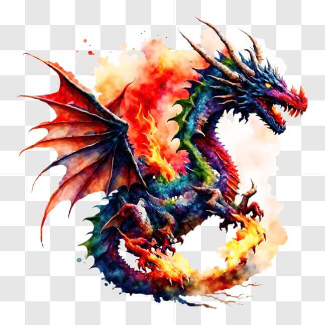 Download Colorful Dragon Flying Through the Air PNGs Online - Creative ...