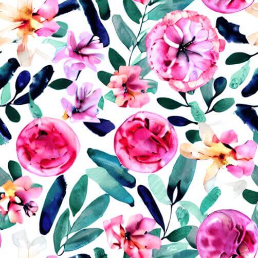 Download Seamless Floral Pattern with Pink, Blue, and Green Roses and ...