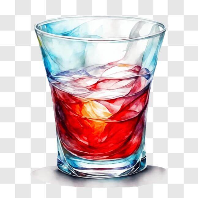 Download Colorful Swirled Glass with Red, Blue, and Yellow Liquid PNGs ...
