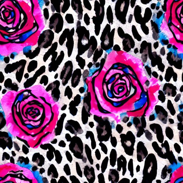 Download Pink Roses on Leopard Print Background Pattern Patterns Online ...