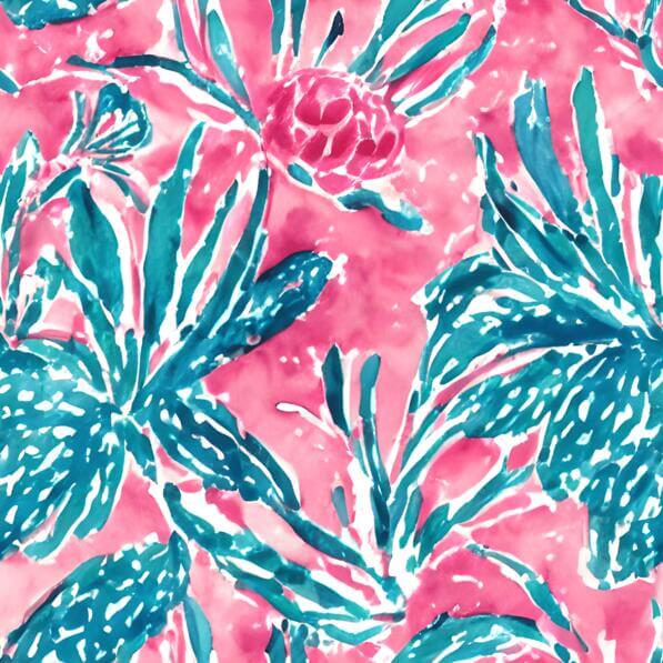 Download Lilly Pulitzer's Pink and Teal Floral Pattern - Home Decor ...