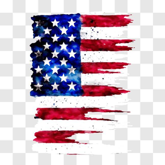 Descarga Bandera Americana de Acuarela sobre Fondo Negro PNGs En Línea ...