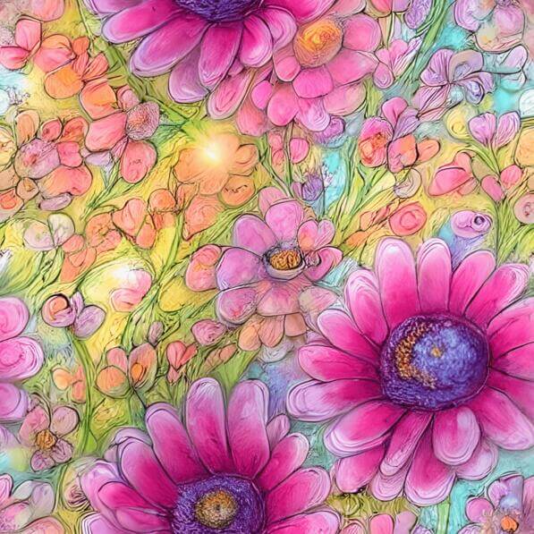 Download Seamless Pattern of Pink and Purple Flowers Patterns Online ...