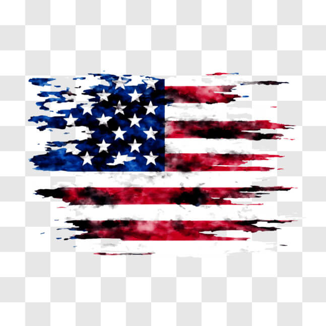 Download American Flag Painted on Black Background with 'America ...