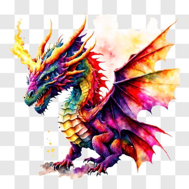 Download Colorful Dragon Illustration PNGs Online - Creative Fabrica