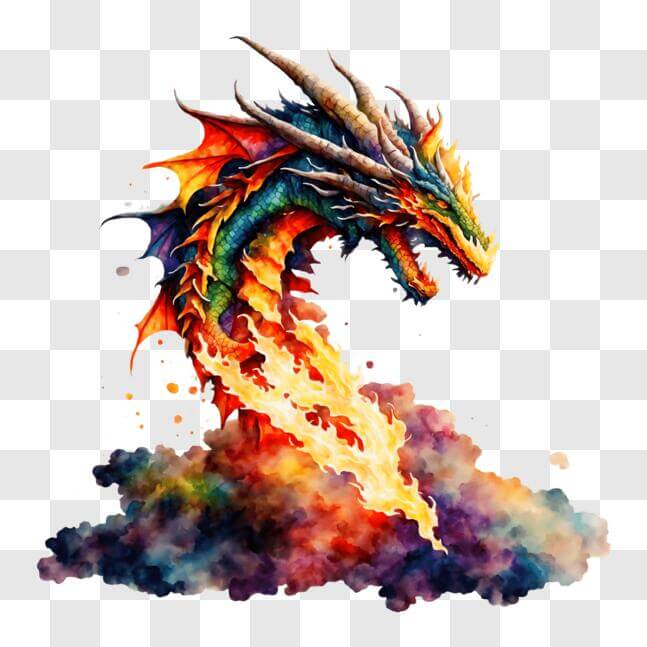 Download Colorful Smoke Dragon Art PNGs Online - Creative Fabrica