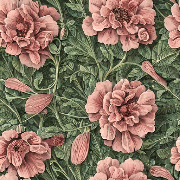 Download Seamless Pink Flower Pattern with Green Leaves Patterns Online ...
