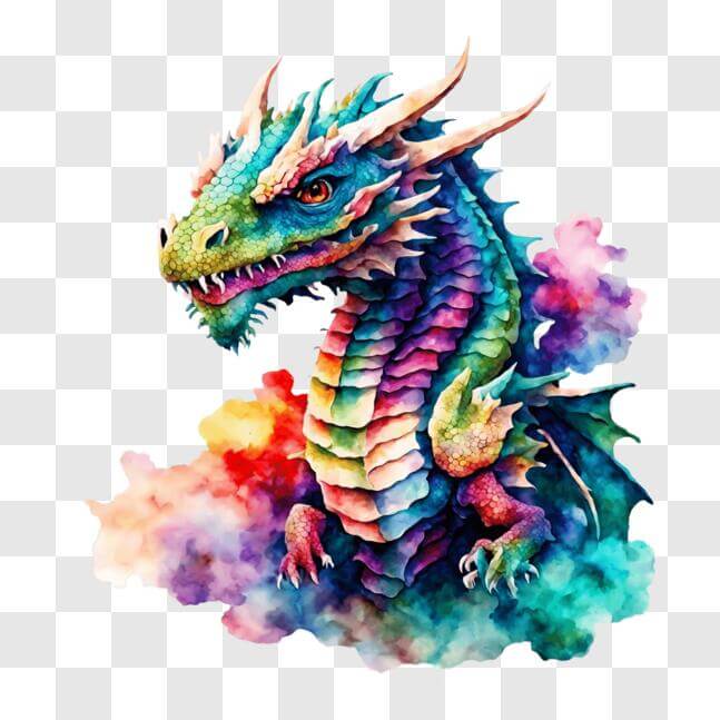 Download Colorful Dragon Wall Decal PNGs Online - Creative Fabrica