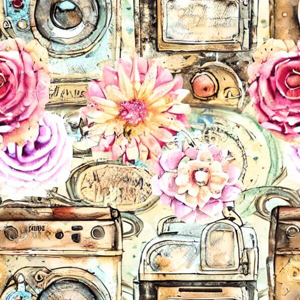 Download Vintage Appliances and Flowers in Artwork Patterns Online ...