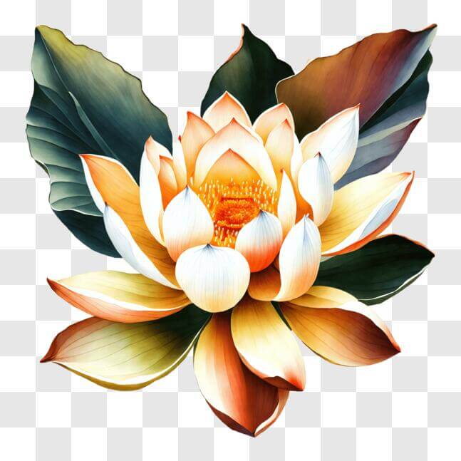 Download Colorful Lotus Flower Blooming in Empty Space PNGs Online ...