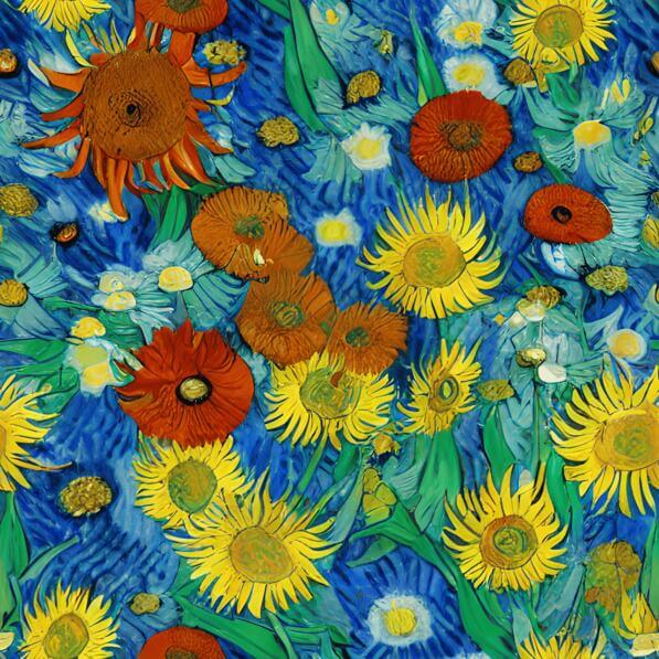 Download Colorful Sunflowers and Daisies Painting by Vincent van Gogh ...