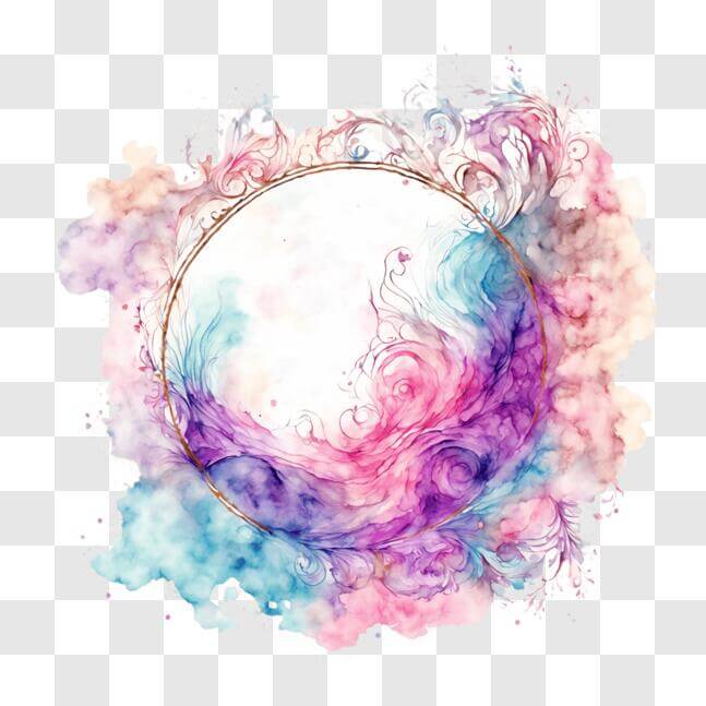 Download Abstract Watercolor Frame with Blue, Pink, and Purple Colors ...
