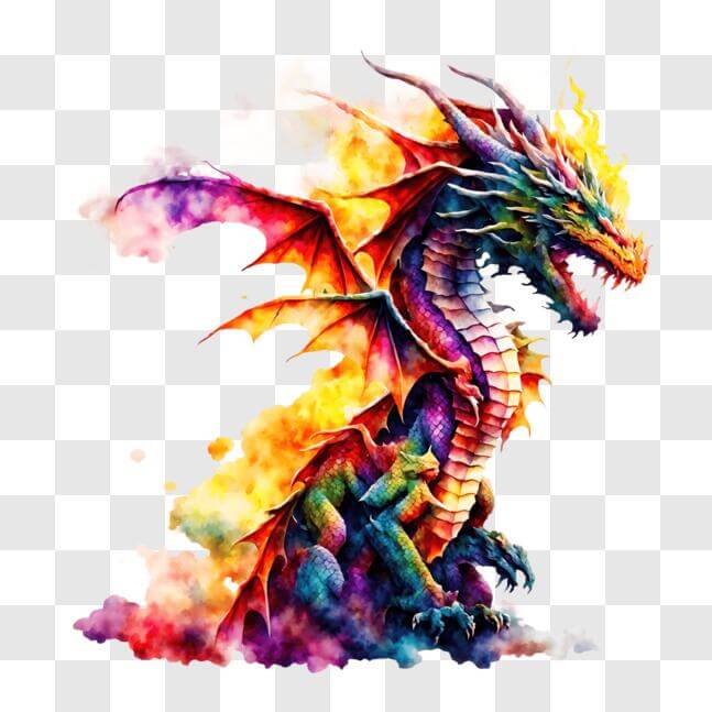 Download Colorful Dragon Artwork PNGs Online - Creative Fabrica
