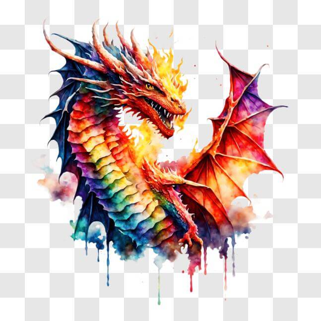 Download Colorful Dragon Artwork PNGs Online - Creative Fabrica