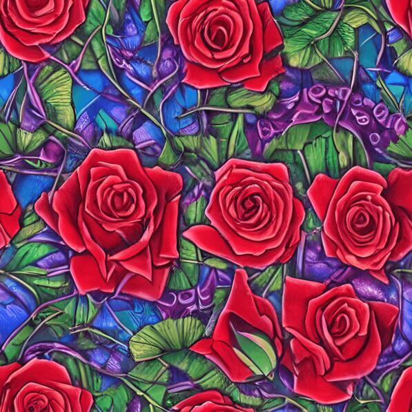 Download Floral Pattern with Red Roses on Blue Background Patterns ...