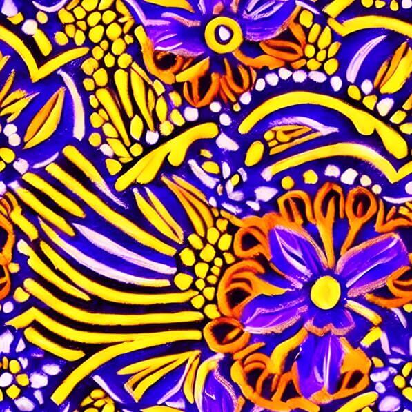Download Purple, Yellow, and Orange Floral Pattern in African Textile ...