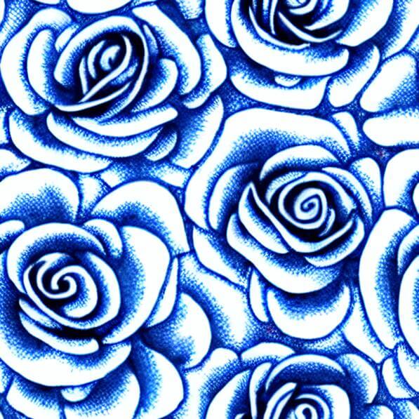Download Blue and White Rose Seamless Pattern on a White Background ...