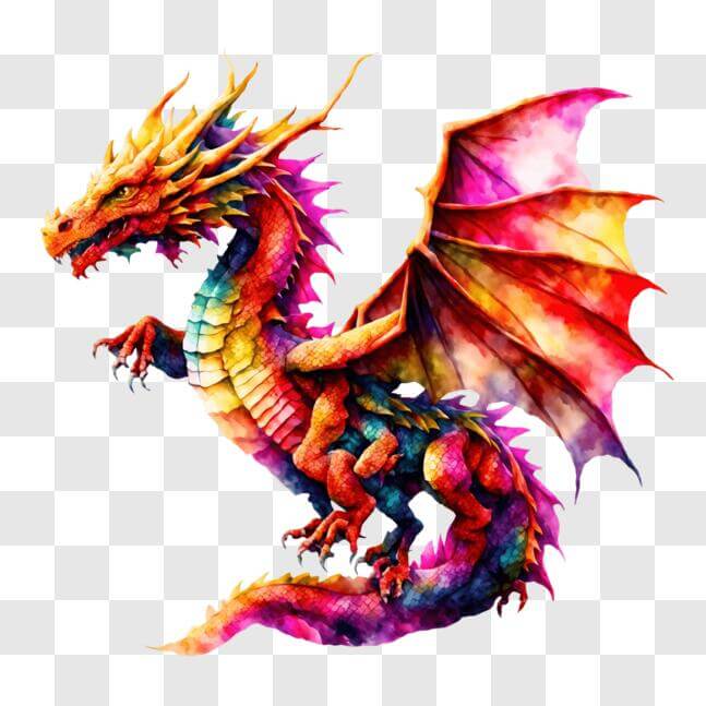 Download Colorful Dragon Flying in the Air PNGs Online - Creative Fabrica