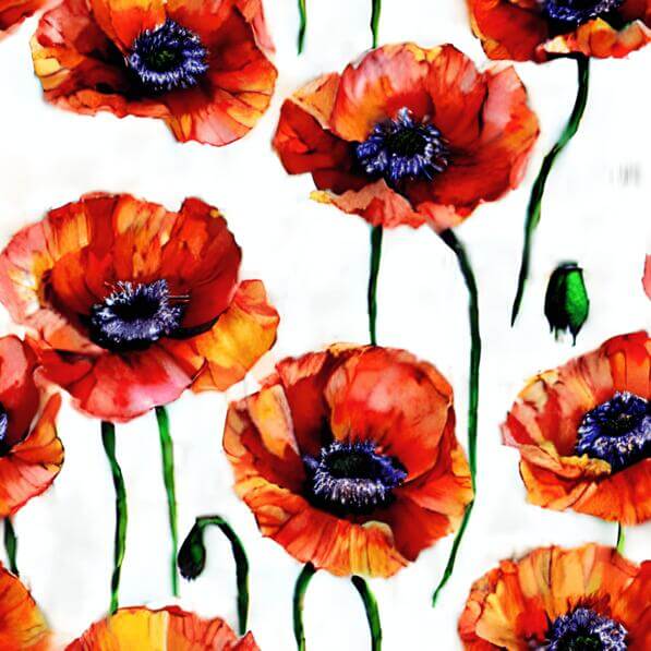 Download Seamless Watercolor Poppy Pattern Patterns Online - Creative ...