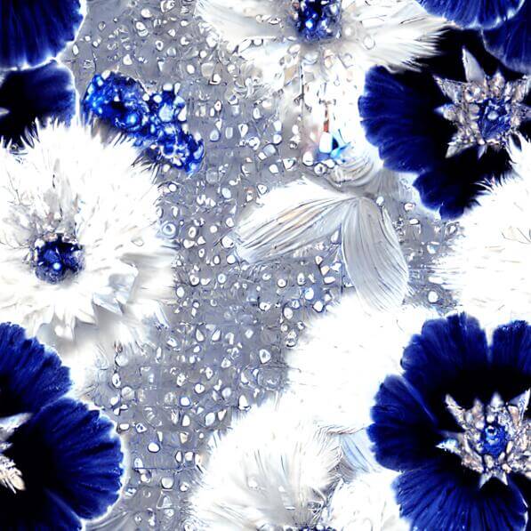 Download Blue and White Floral Pattern with Diamonds and Feathers ...