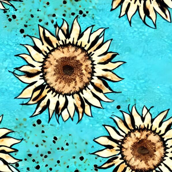 Download Seamless Sunflower Pattern on Turquoise Background Patterns ...