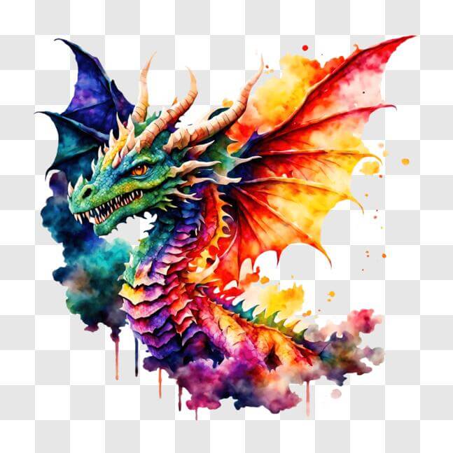 Download Colorful Dragon Wall Art PNGs Online - Creative Fabrica