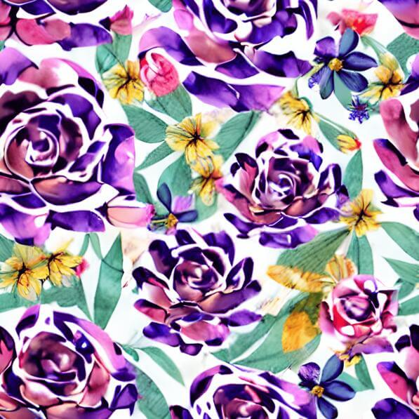 Download Seamless Floral Pattern with Purple, Yellow, and White Roses ...