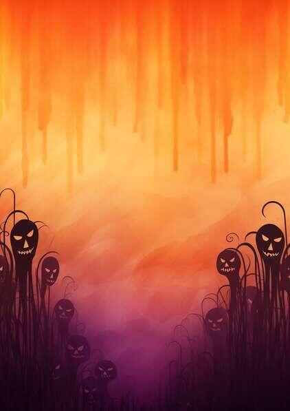 Download Colorful Halloween Pumpkins on Grass Field Backgrounds Online ...