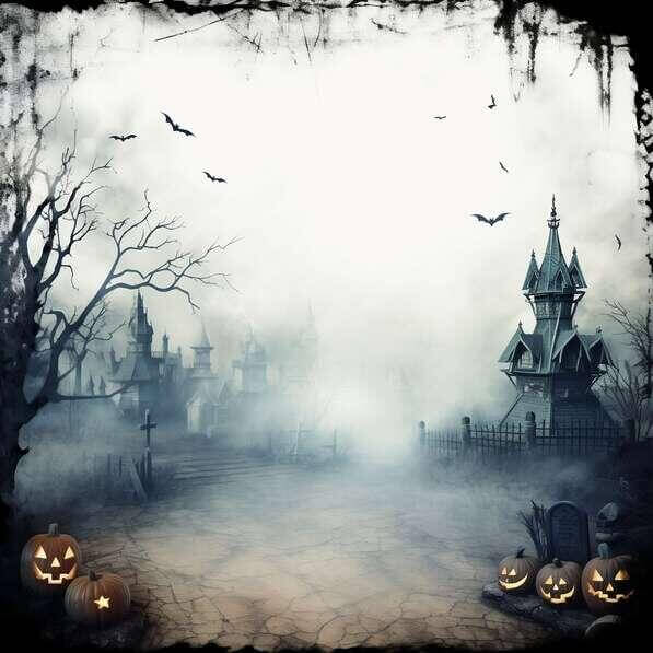 Download Spooky Halloween Scene with Pumpkins and Gravestones ...