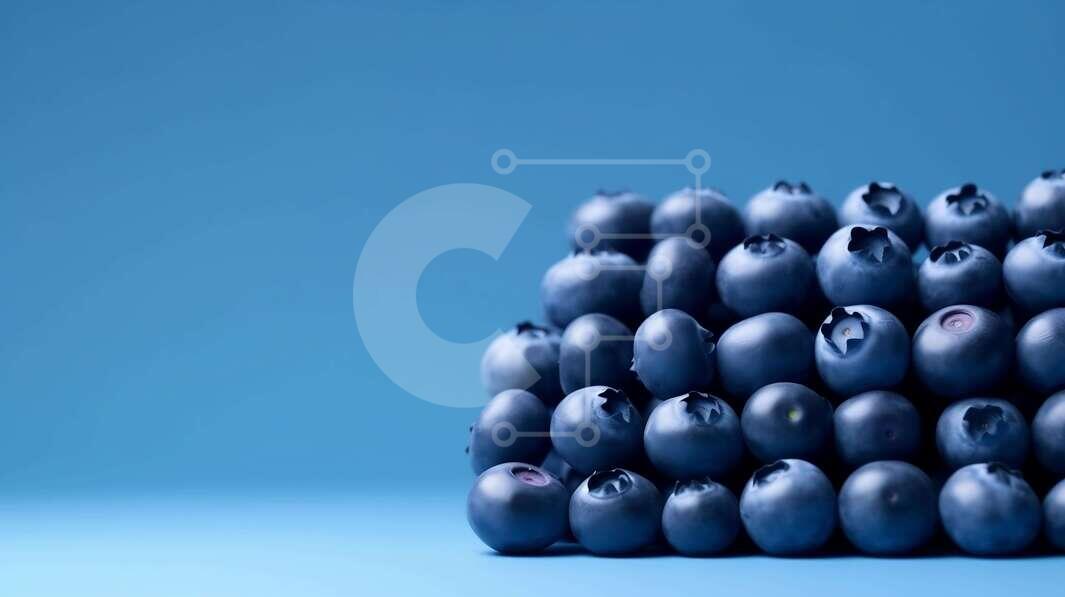 Close-up of a Pile of Fresh Blueberries stock photo | Creative Fabrica