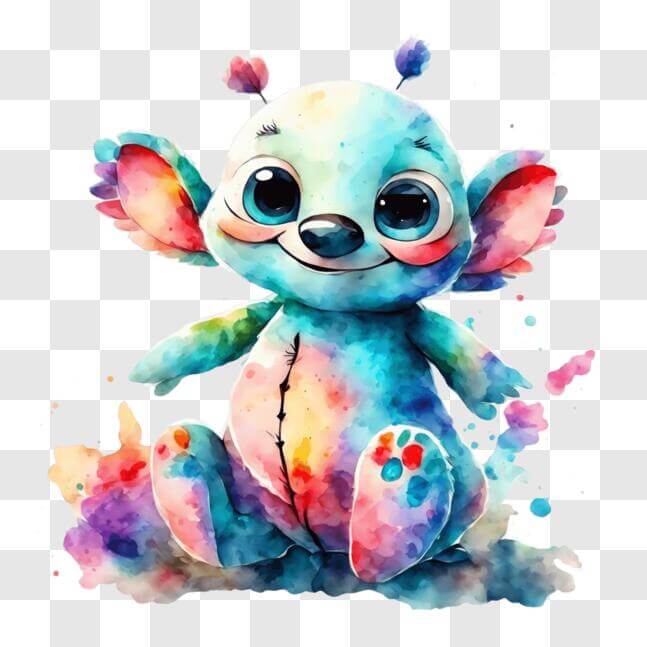 Download Colorful Teddy Bear Inspired by Disney's Stitch PNGs Online ...