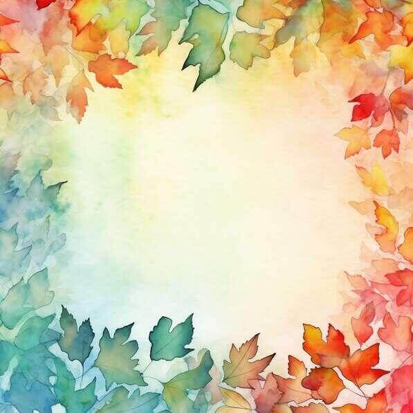 Download Colorful Watercolor Background with Autumn Leaves Frame ...