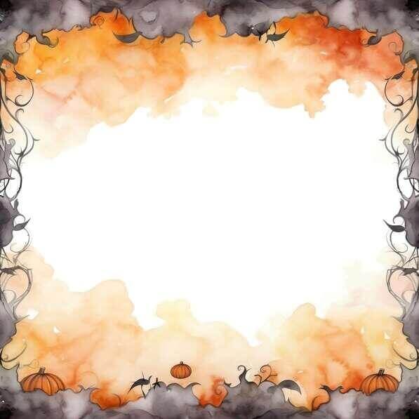 Download Watercolor Frame with Pumpkins and Bats for Halloween ...