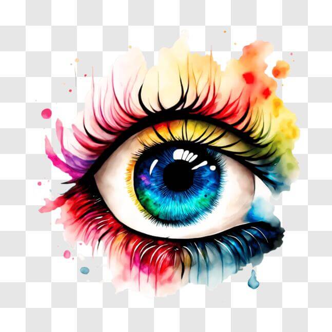 Download Abstract Eye with Colorful Splatters PNGs Online - Creative ...