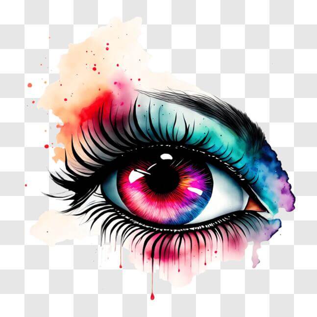 Download Colorful Eye with Dripping Paint Background PNGs Online ...