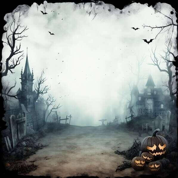 Download Dark and Spooky Halloween Castle with Pumpkins and Bats ...