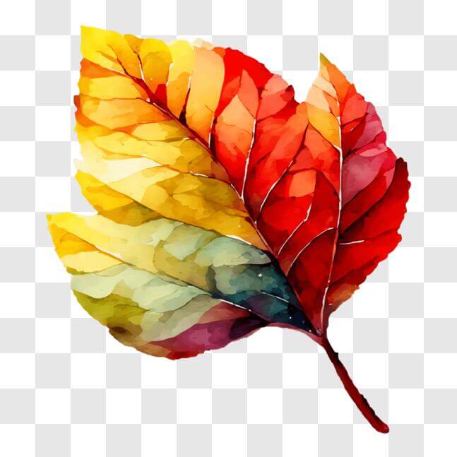Download Colorful Watercolor Autumn Leaf PNGs Online - Creative Fabrica