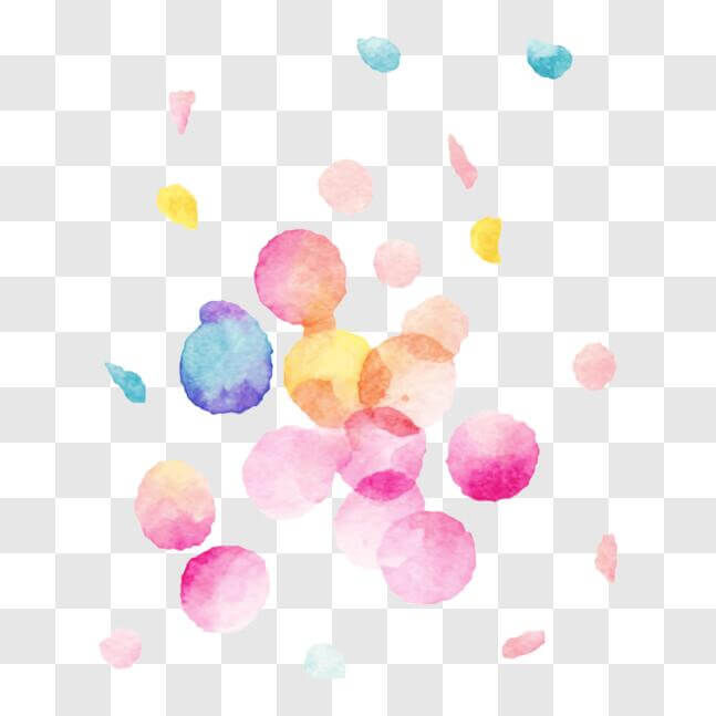 Download Colorful Confetti Watercolor Painting PNGs Online - Creative ...
