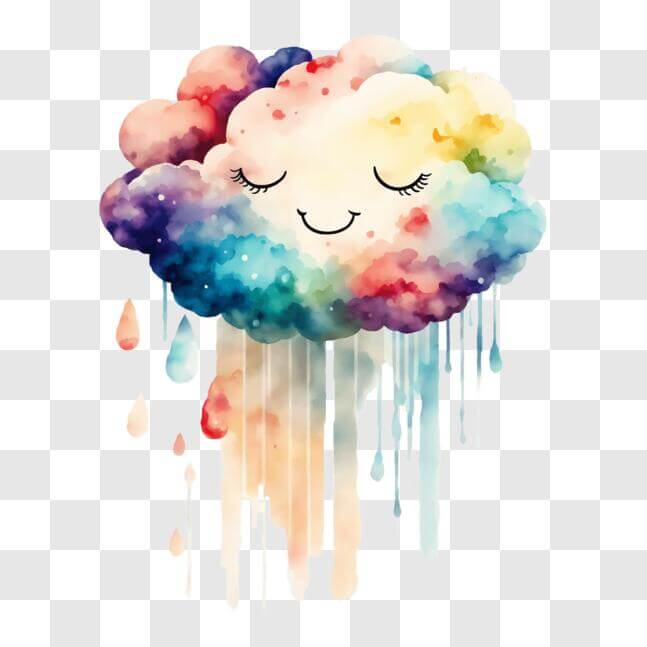 Download Colorful Paint Drip Cloud - Emotional Expression PNGs Online ...