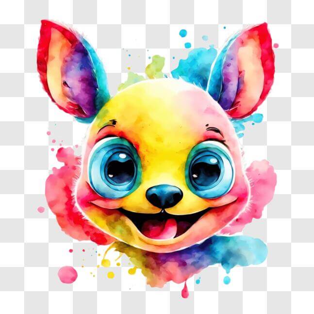 Download Colorful Cartoon Dog with Paint Splashes PNG Online - Creative ...