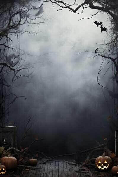 Download Dark Halloween Scene with Pumpkins and Bats Backgrounds Online ...