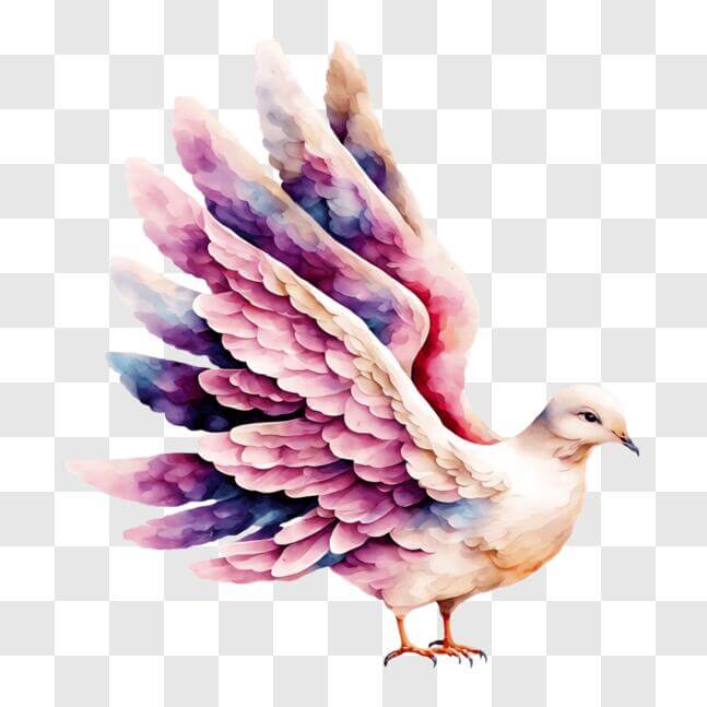 Download Pink and Purple Flying Dove PNGs Online - Creative Fabrica