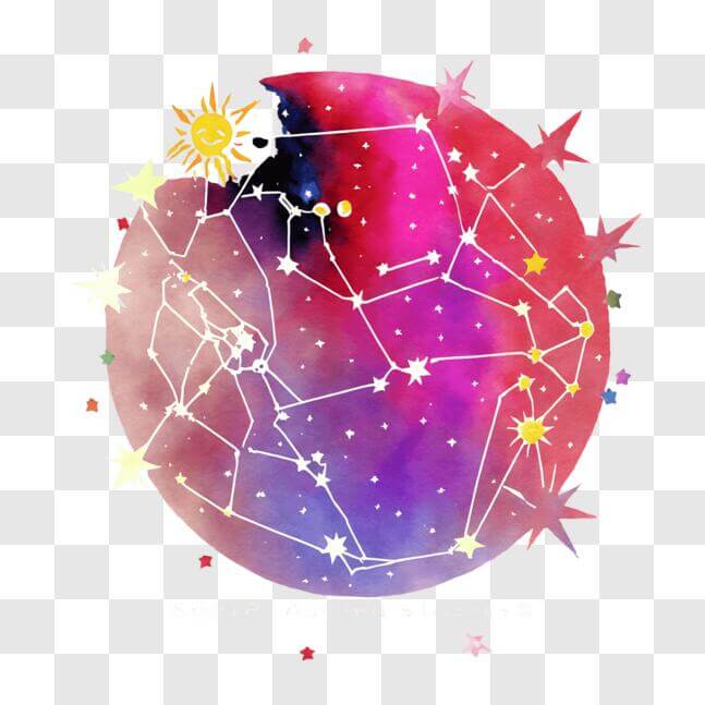 Download Colorful depiction of the Pisces constellation in the southern ...