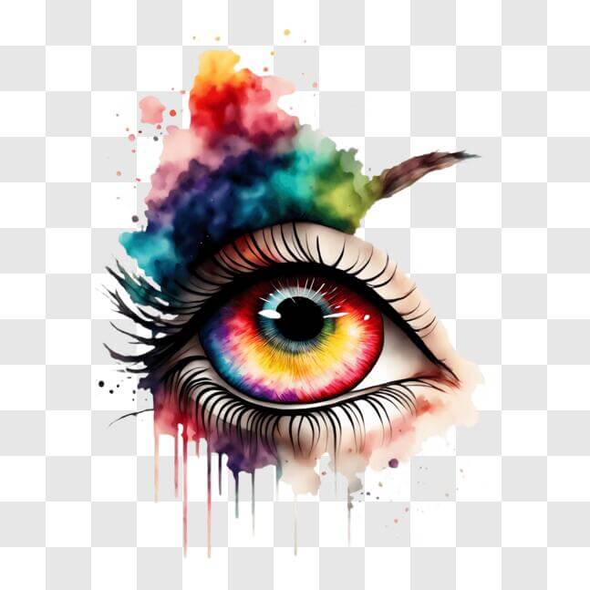 Download Colorful Eye with Dripping Paint Background PNGs Online ...