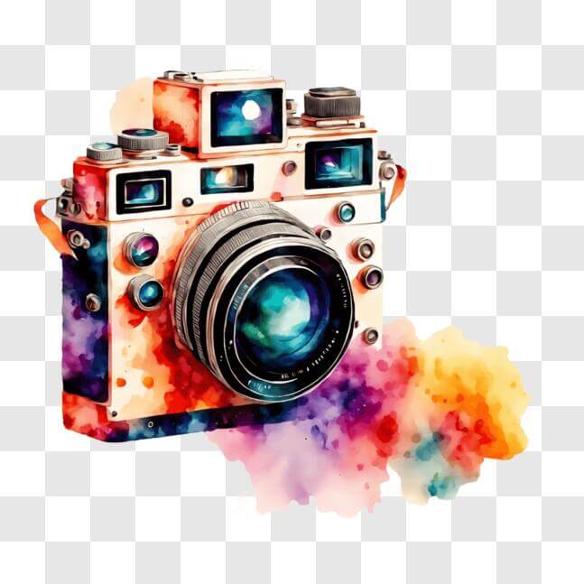 Download Colorful Camera with Watercolor Splashes PNGs Online ...