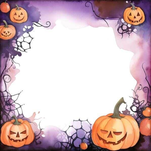Download Halloween Frame with Pumpkins and Spider Webs Backgrounds ...